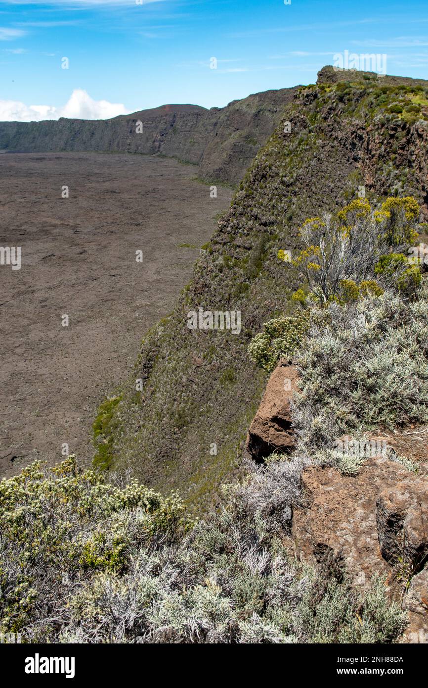 Crater Wall at Piton de la Fournaise, Reunion Stock Photo - Alamy