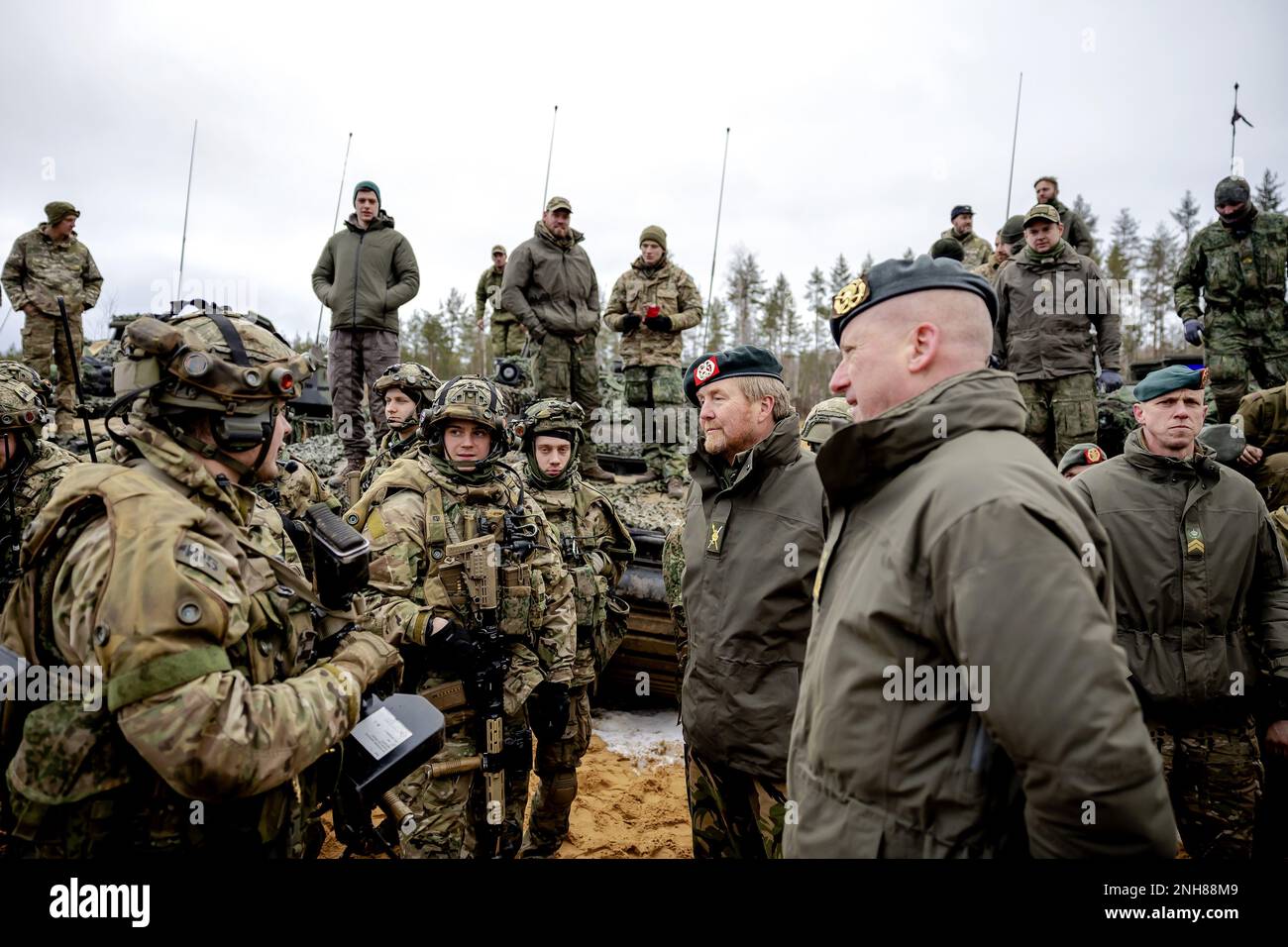 Pabrade, Lithuania. 21st Feb, 2023. PABRADE - King Willem-Alexander in ...