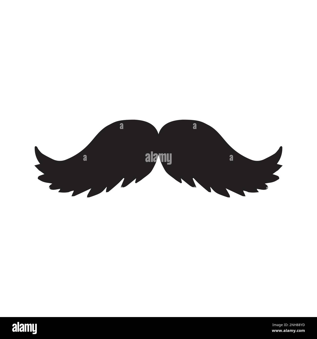 Vector hand drawn doodle sketch black mustache isolated on white ...