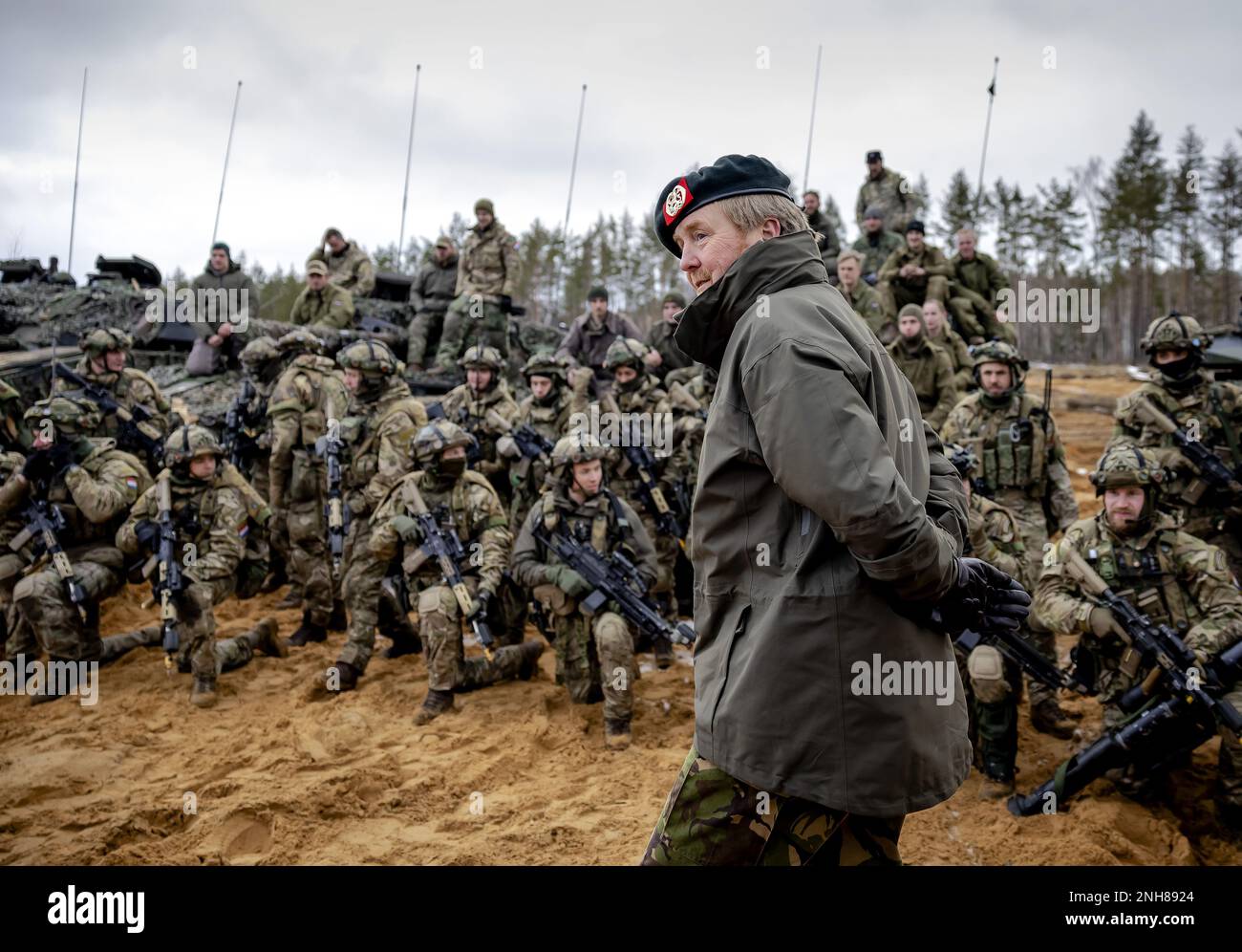 Pabrade, Lithuania. 21st Feb, 2023. PABRADE - King Willem-Alexander in ...