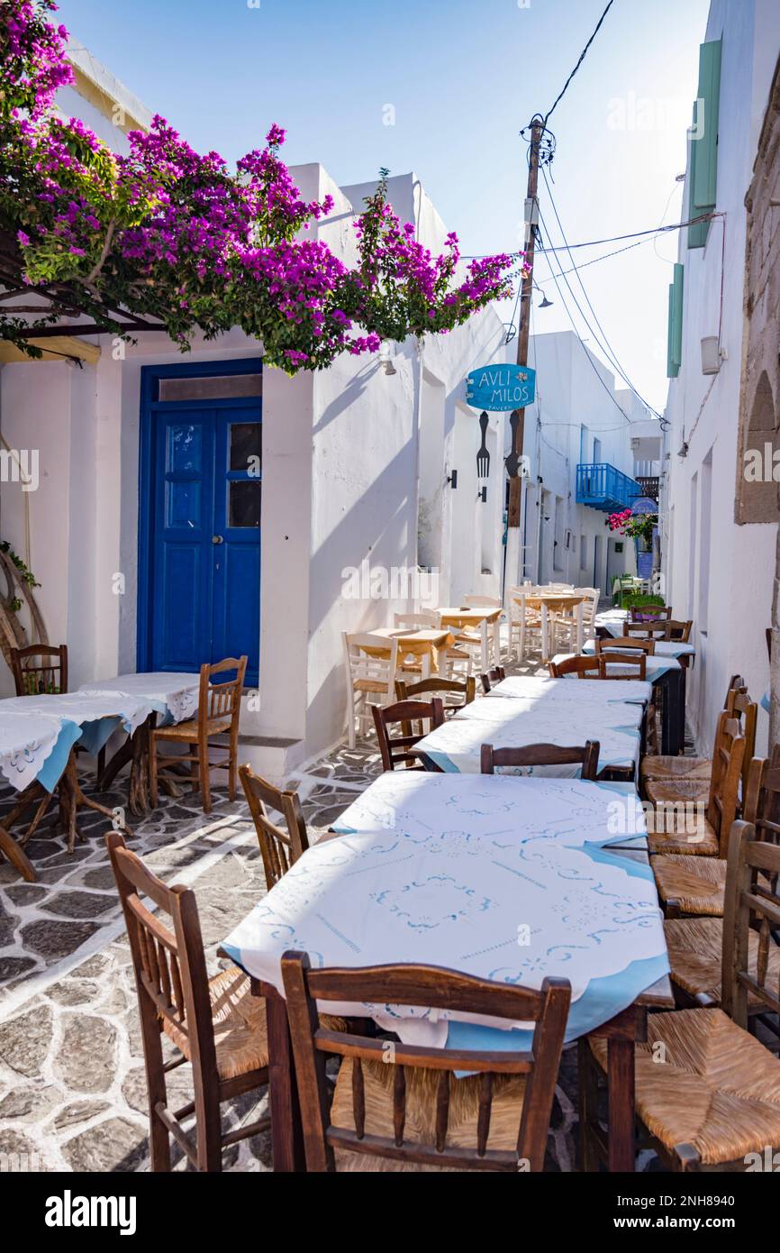 Milos plaka taverna hi-res stock photography and images - Alamy