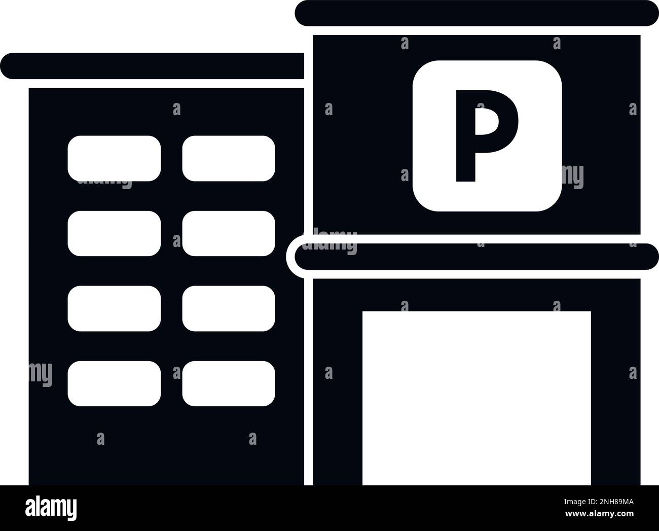 Paid parking building icon simple vector. Car park. Zone transport ...