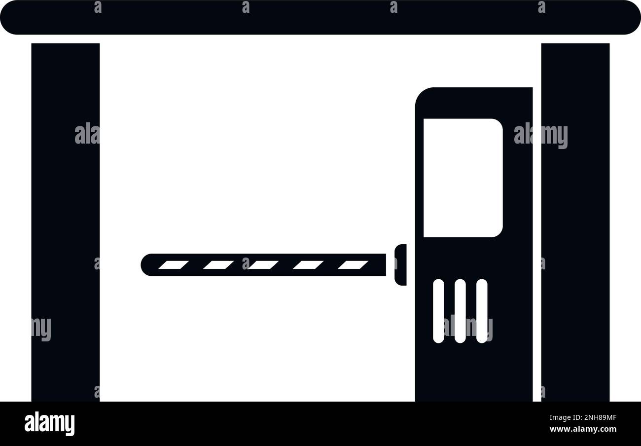 Paid parking barrier icon simple vector. Car garage. Security gate ...