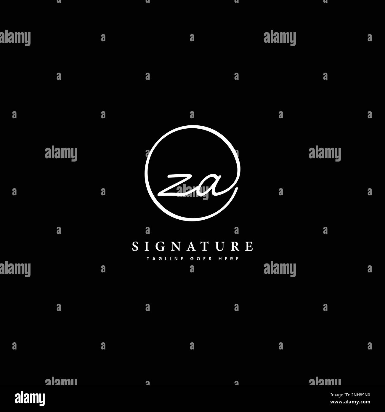 Z, A, ZA Initial letter handwritten and signature vector logo. Business ...