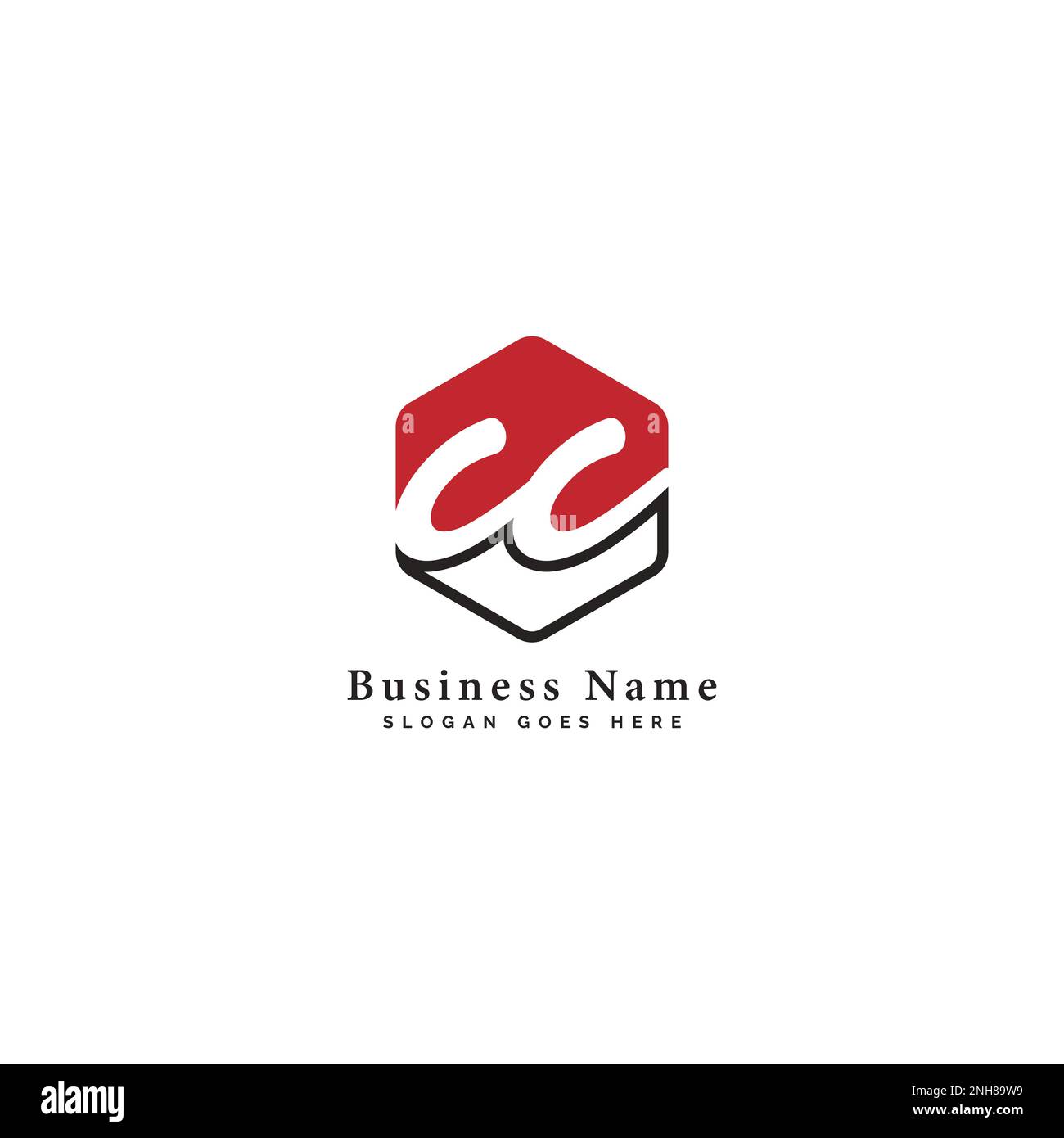 C, CC Initial letter handwritten and signature vector image template in ...