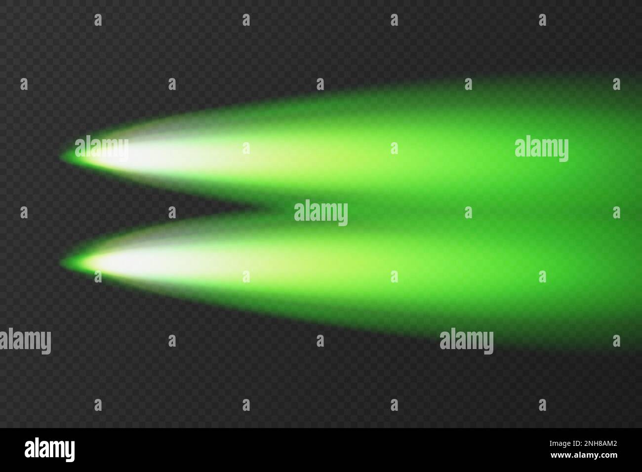 Green car headlight top view on night background Stock Vector Image ...