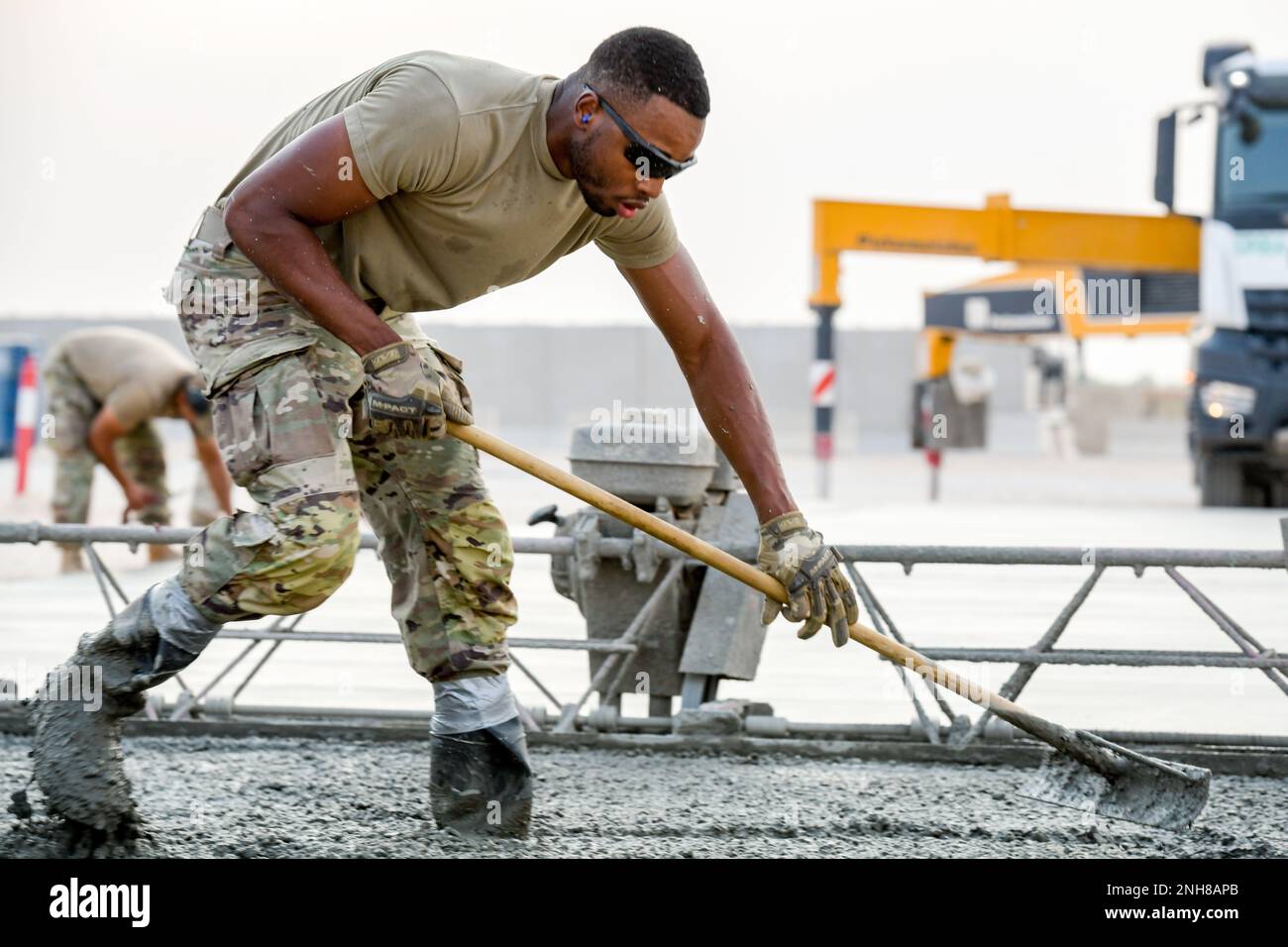 U.S. Army Spc. Alonzo Hall, a carpentry and masonry specialist with the ...