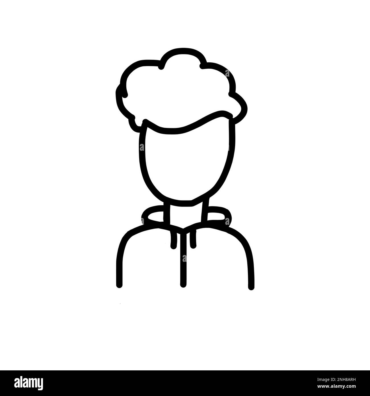 Student icon in cartoon outline doodle style. Vector illustration ...