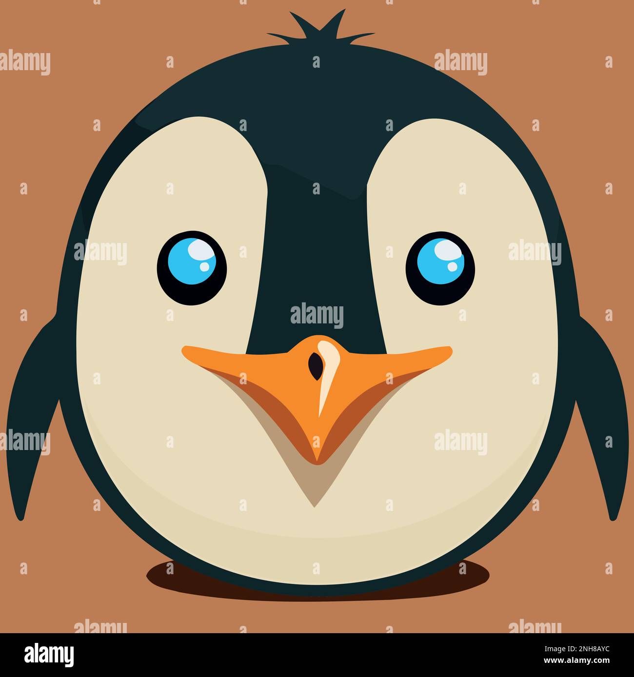 animal bird cute common penguin Minimalist vector illustration Stock ...