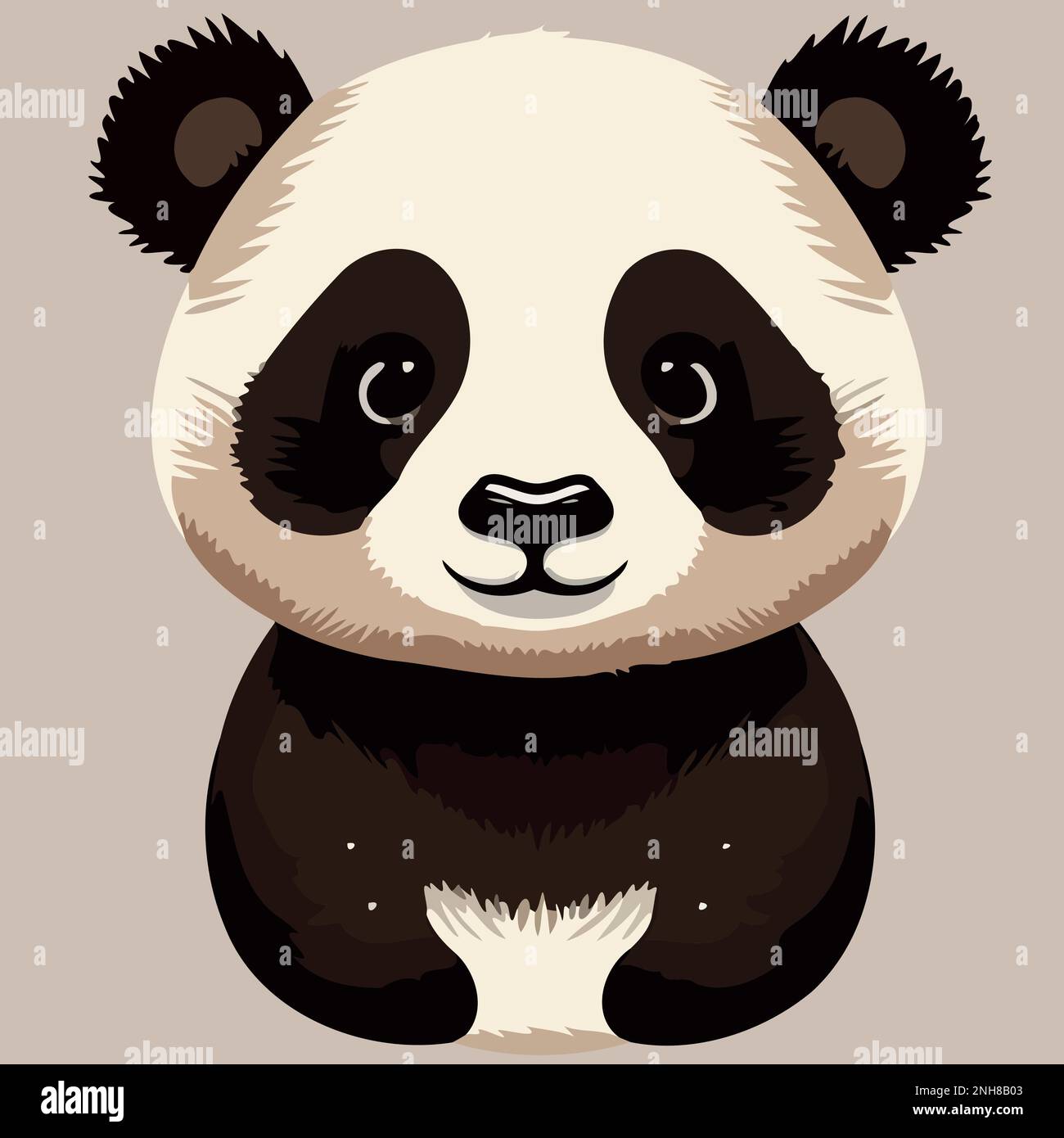 common panda bear mammal animal body Minimalist vector illustration ...