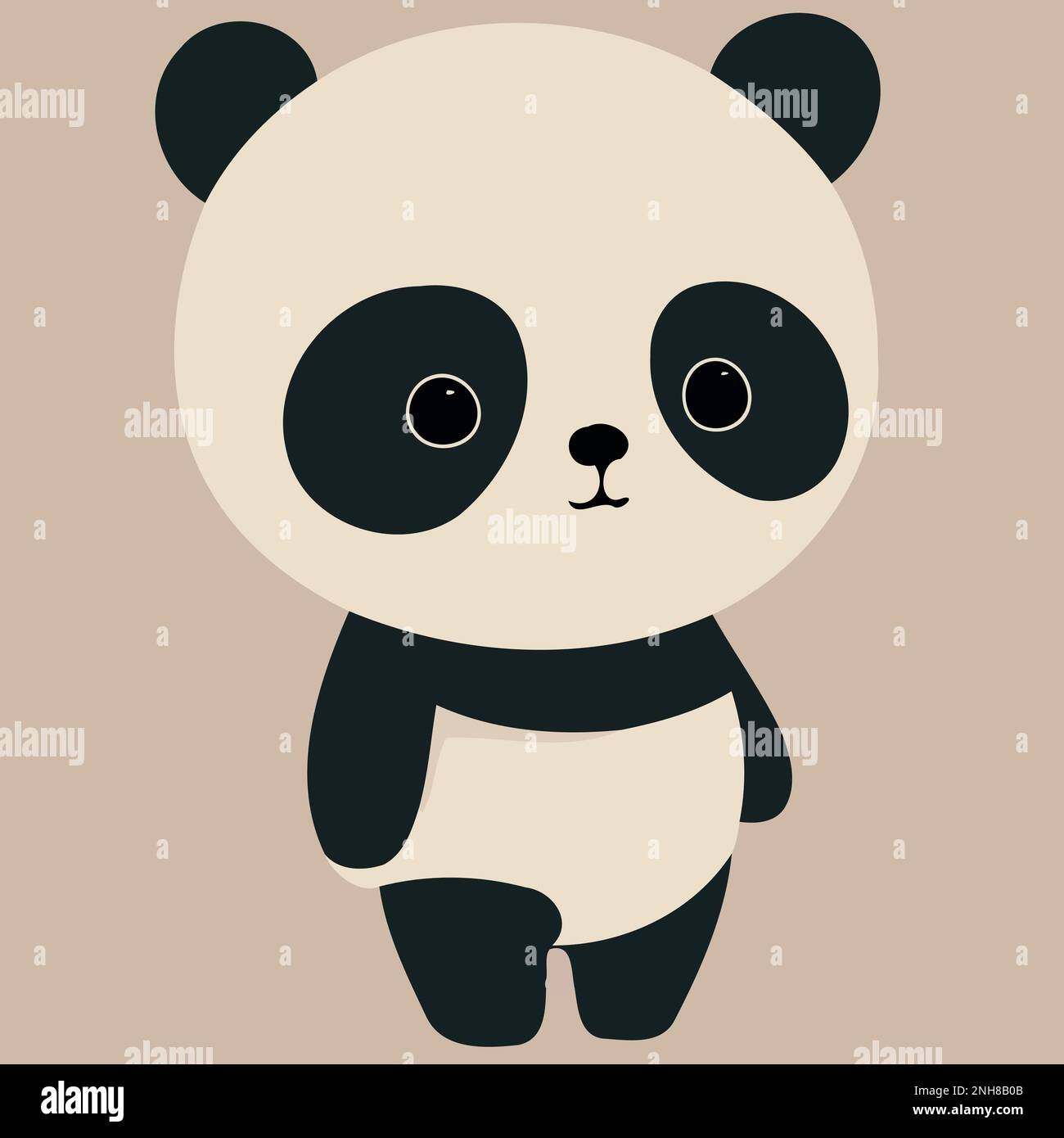 common panda bear mammal animal body Minimalist vector illustration ...