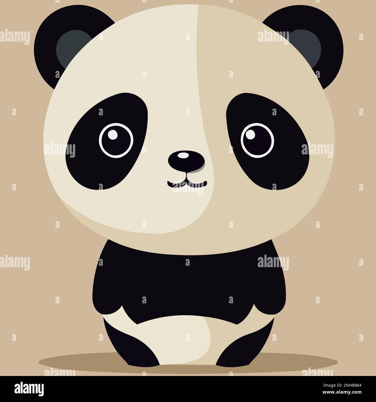 common panda bear mammal animal body Minimalist vector illustration ...