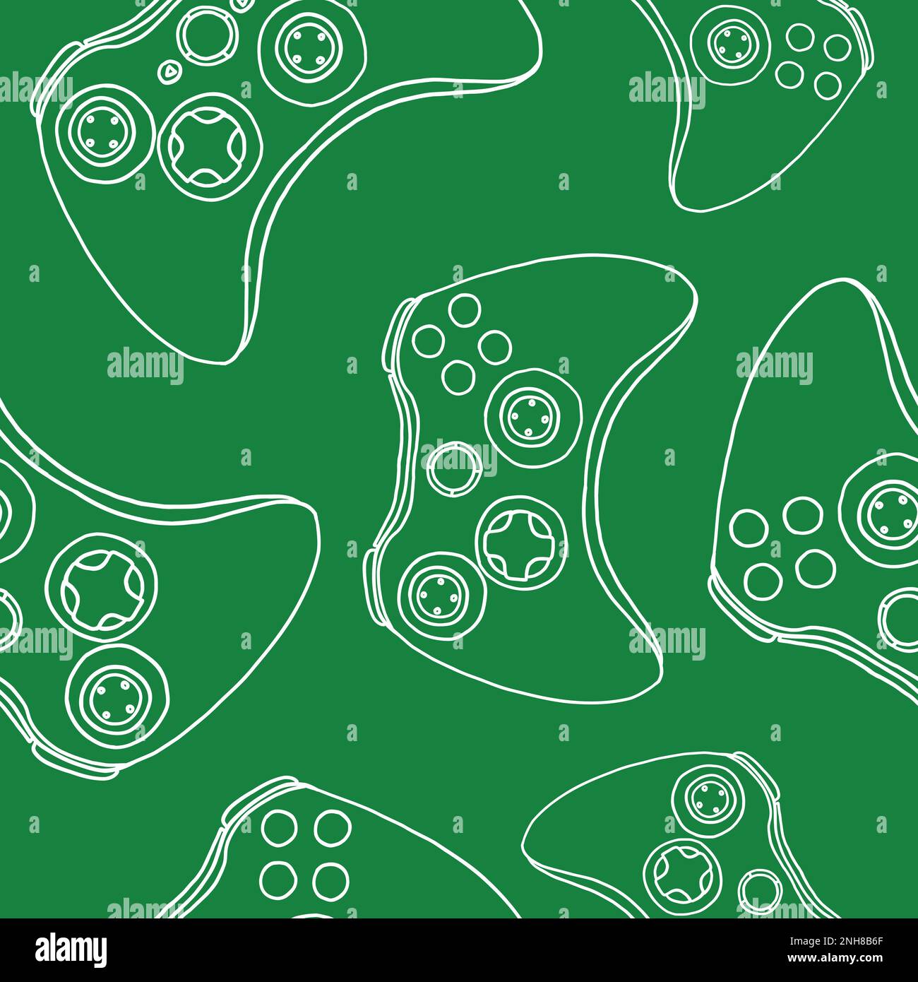Seamless pattern of game controllers. Vector illustration in hand-drawn ...