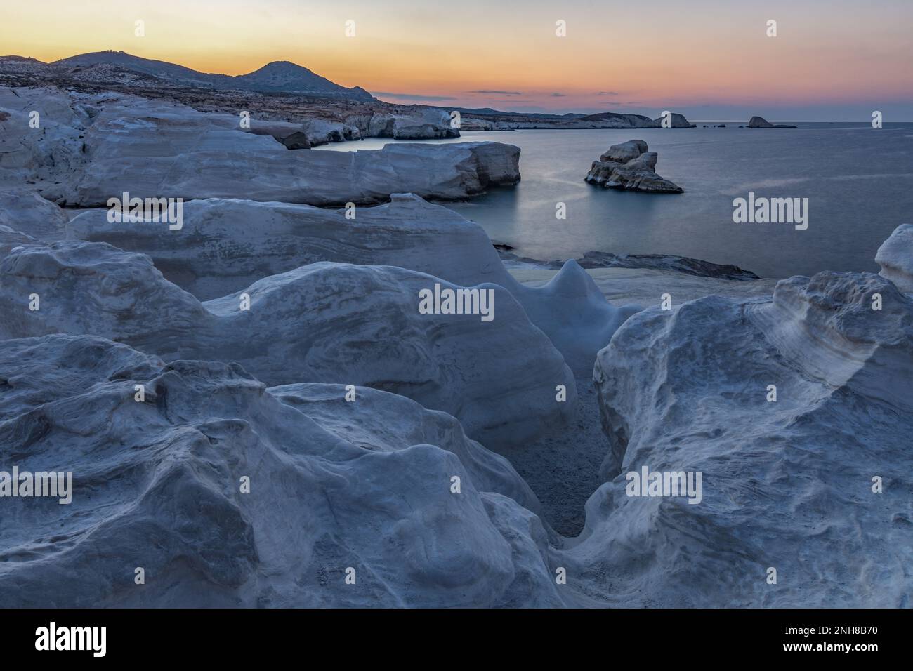 Milos cliff sunset hi-res stock photography and images - Alamy