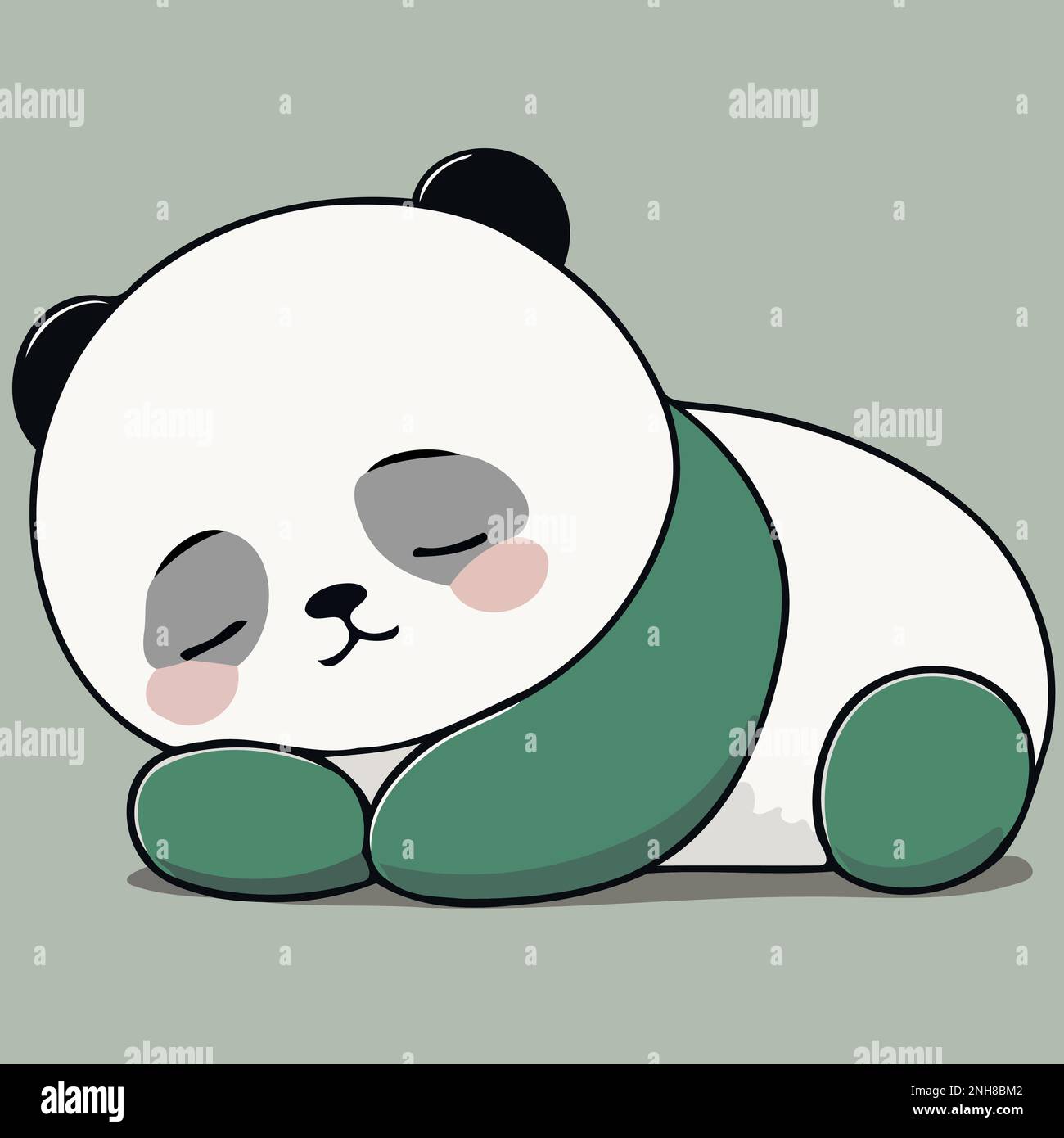 common panda bear mammal animal body Minimalist vector illustration ...