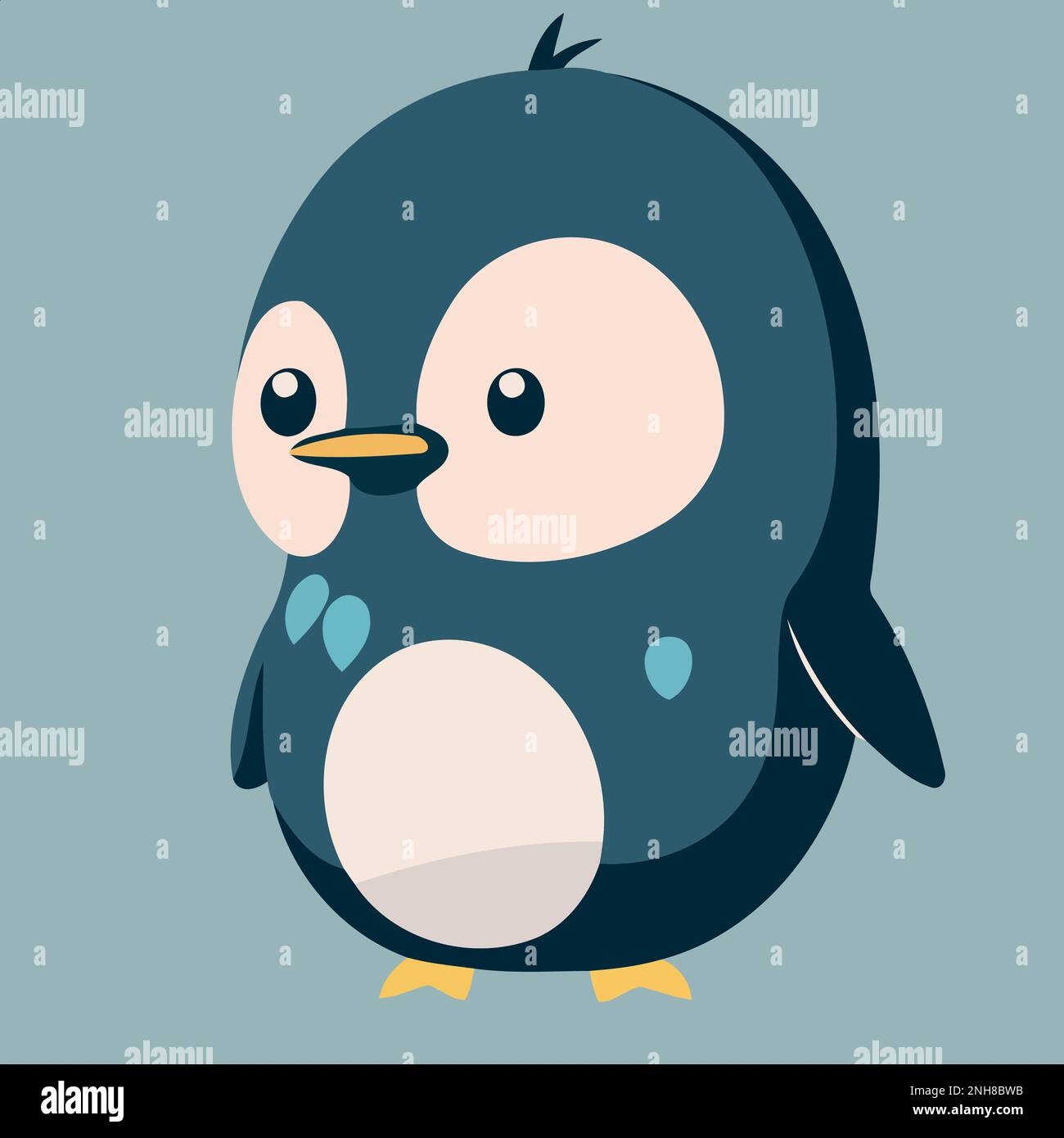animal bird cute common penguin Minimalist vector illustration Stock ...