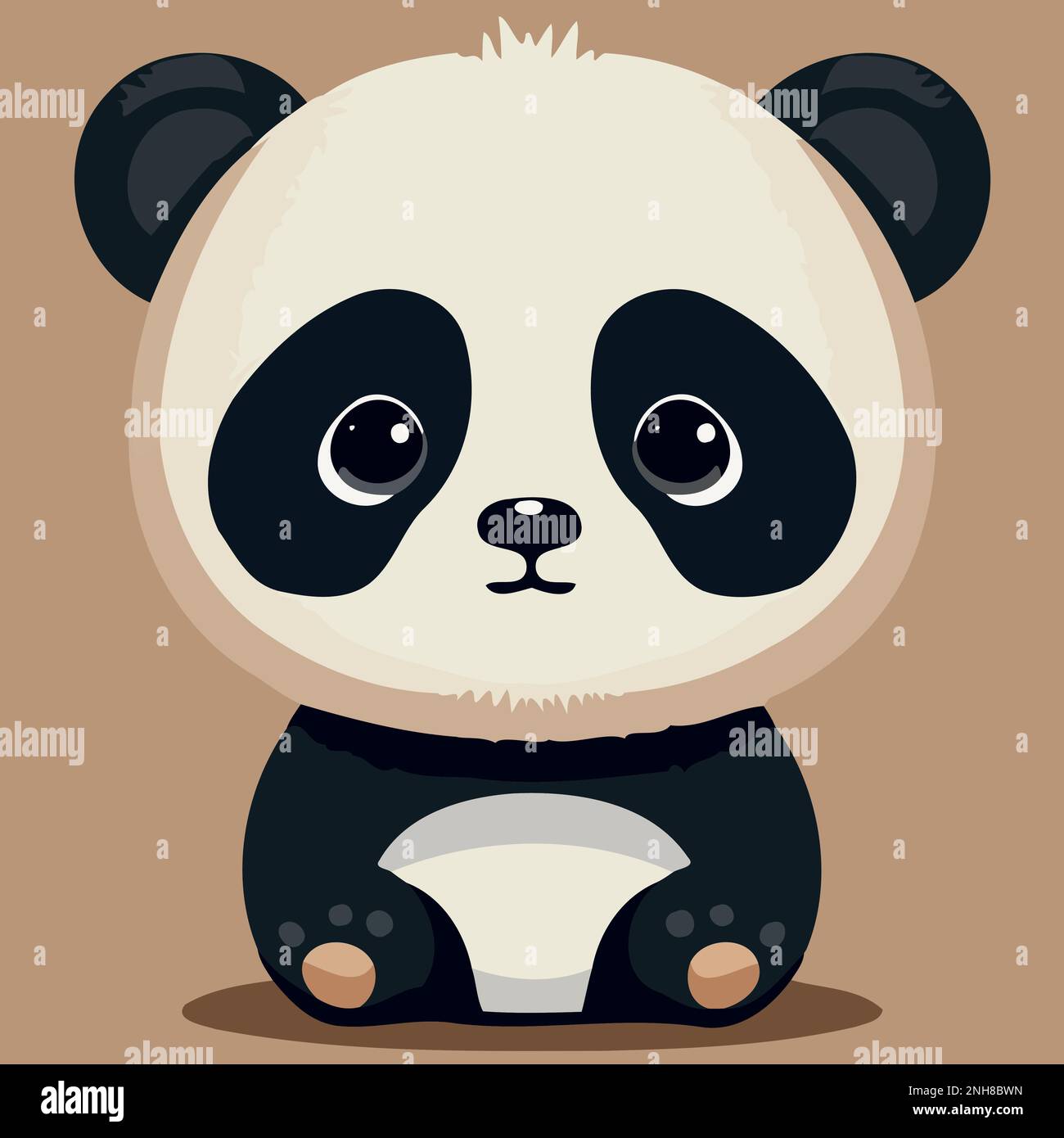 common panda bear mammal animal body Minimalist vector illustration ...
