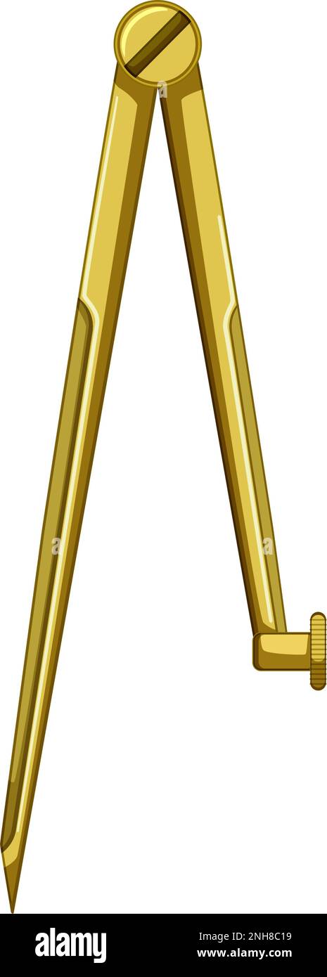 tool compass divider cartoon vector illustration sign color Stock ...