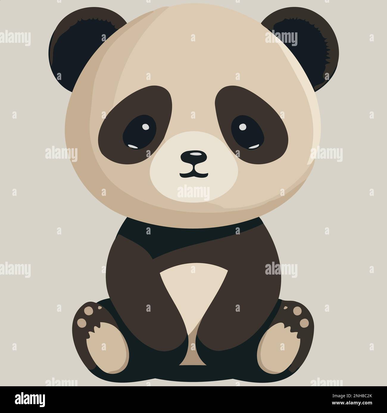 common panda bear mammal animal body Minimalist vector illustration ...