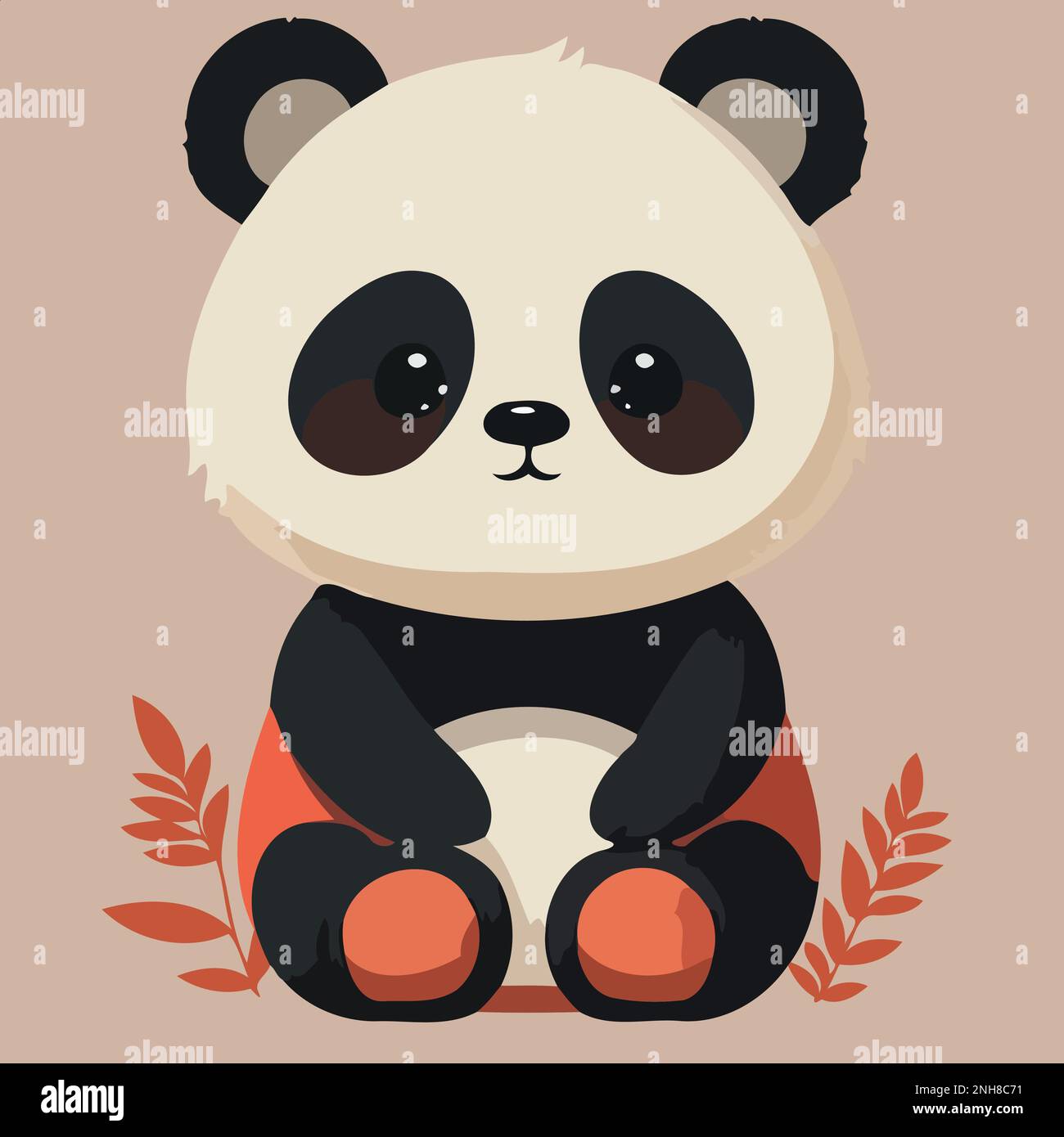 common panda bear mammal animal body Minimalist vector illustration ...