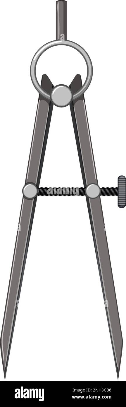 geometry compass divider cartoon vector illustration sign color Stock ...