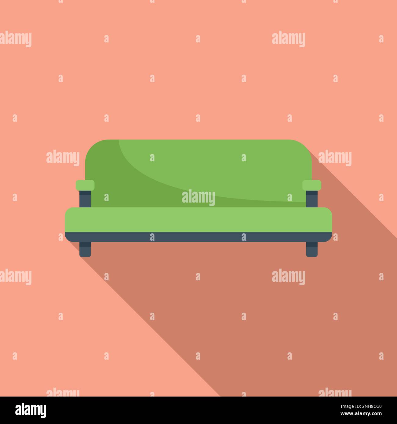 Lounge sofa icon flat vector. Room furniture. Interior home Stock ...