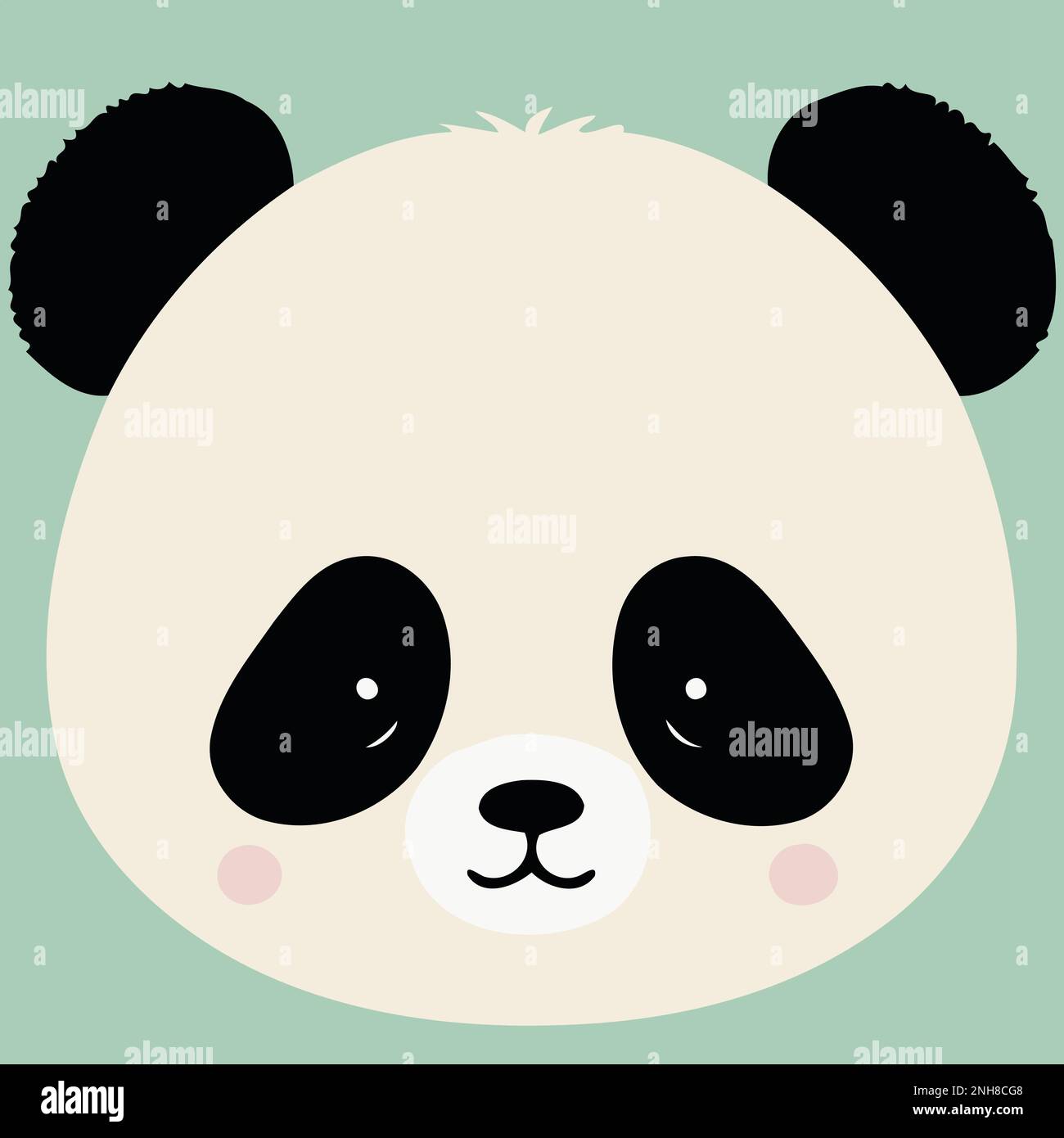 common panda bear mammal animal face Minimalist vector illustration ...