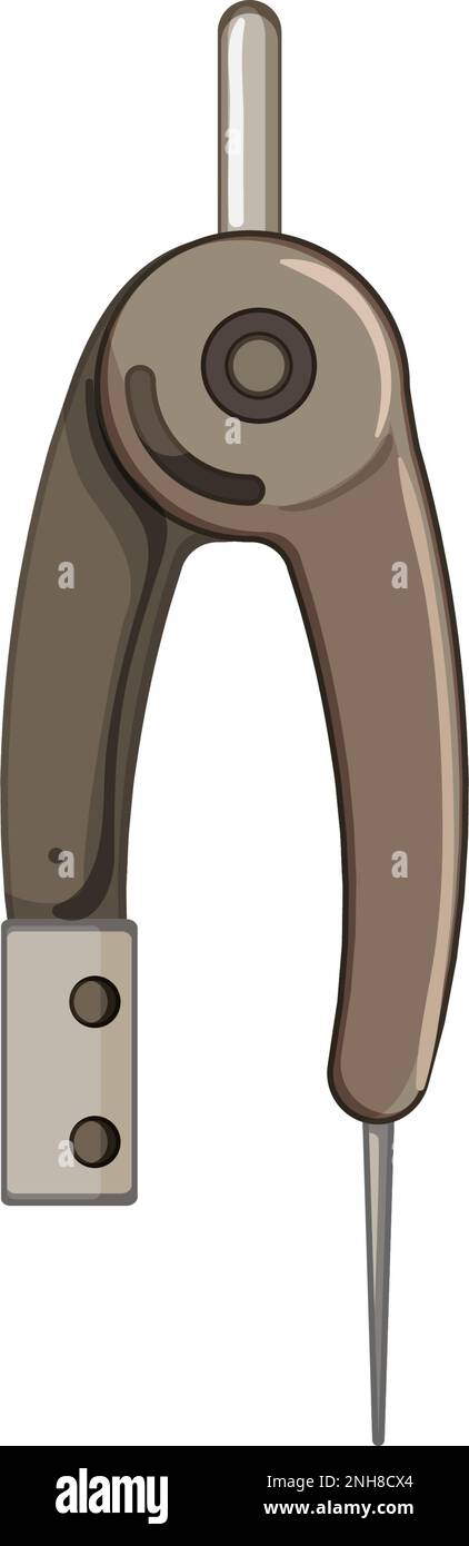 engineering compass divider cartoon vector illustration sign color ...