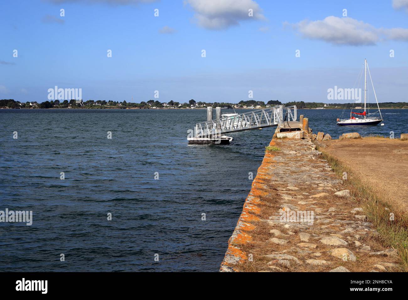 Jetty at Port Dillon and the Riviere d'Auray from Pointe du Blair ...