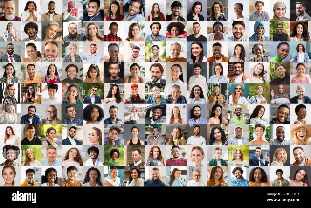 Multiple portraits of happy children hi-res stock photography and ...
