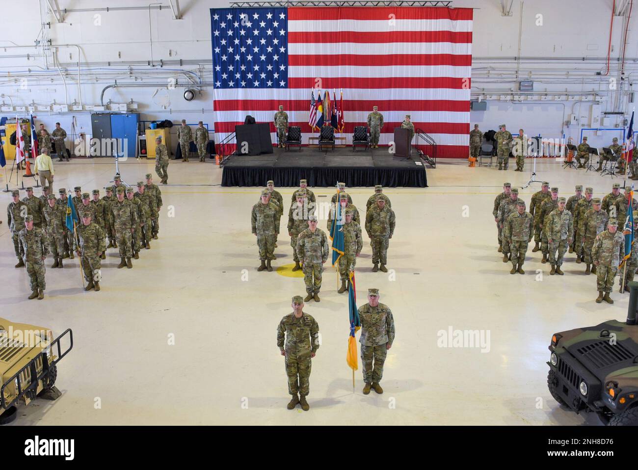 100th Missile Defense Brigade Soldiers stand in formation at Peterson ...
