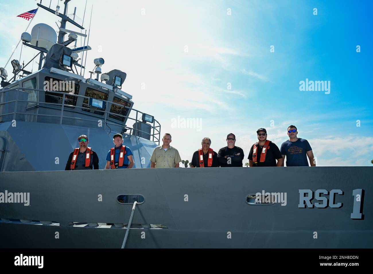 From left, Deckhand Spencer Sharpe, Assistant Chief Engineer Danny ...