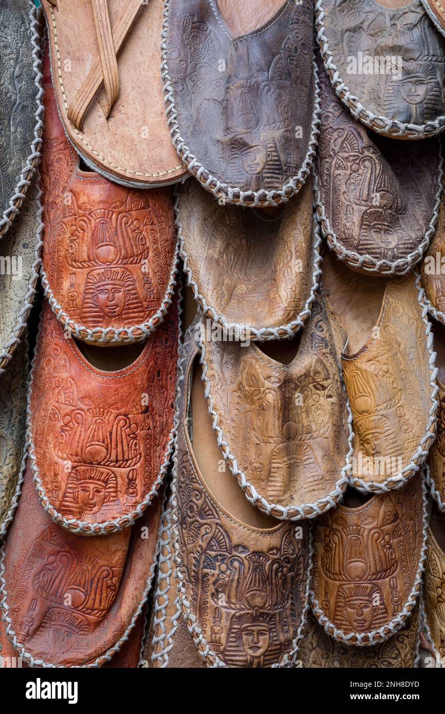 Traditional Leather Slippers in Souk of Cairo in Egypt Stock Photo - Alamy