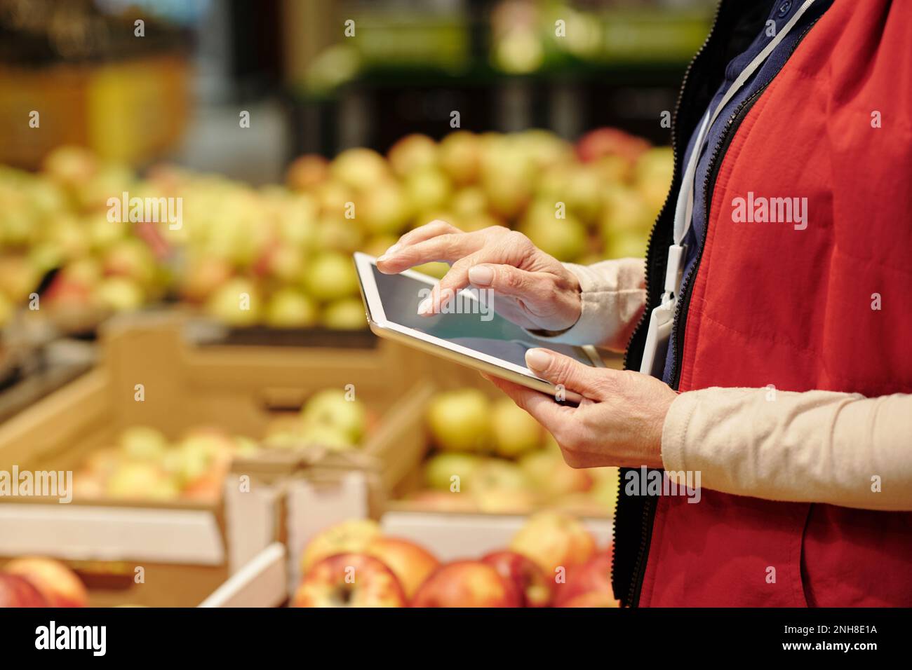 Female administrator in uniform using hi-res stock photography and ...