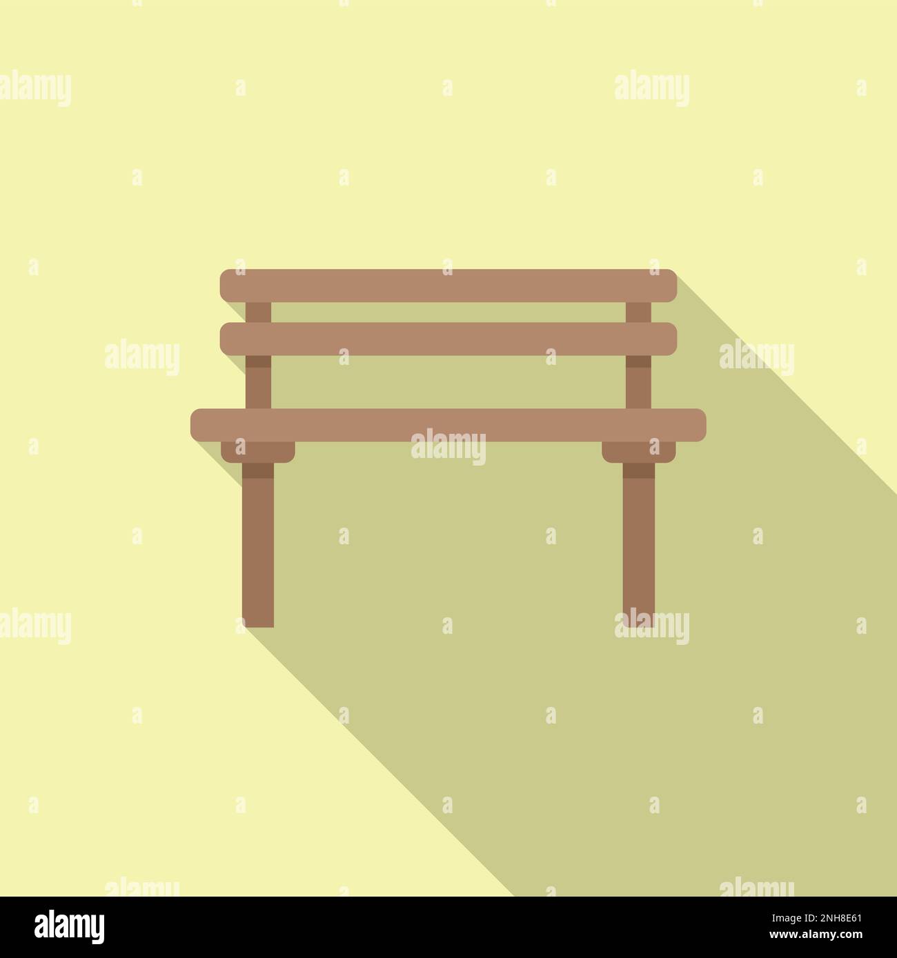 Park wood bench icon flat vector. Lounge room. Exterior furniture Stock ...