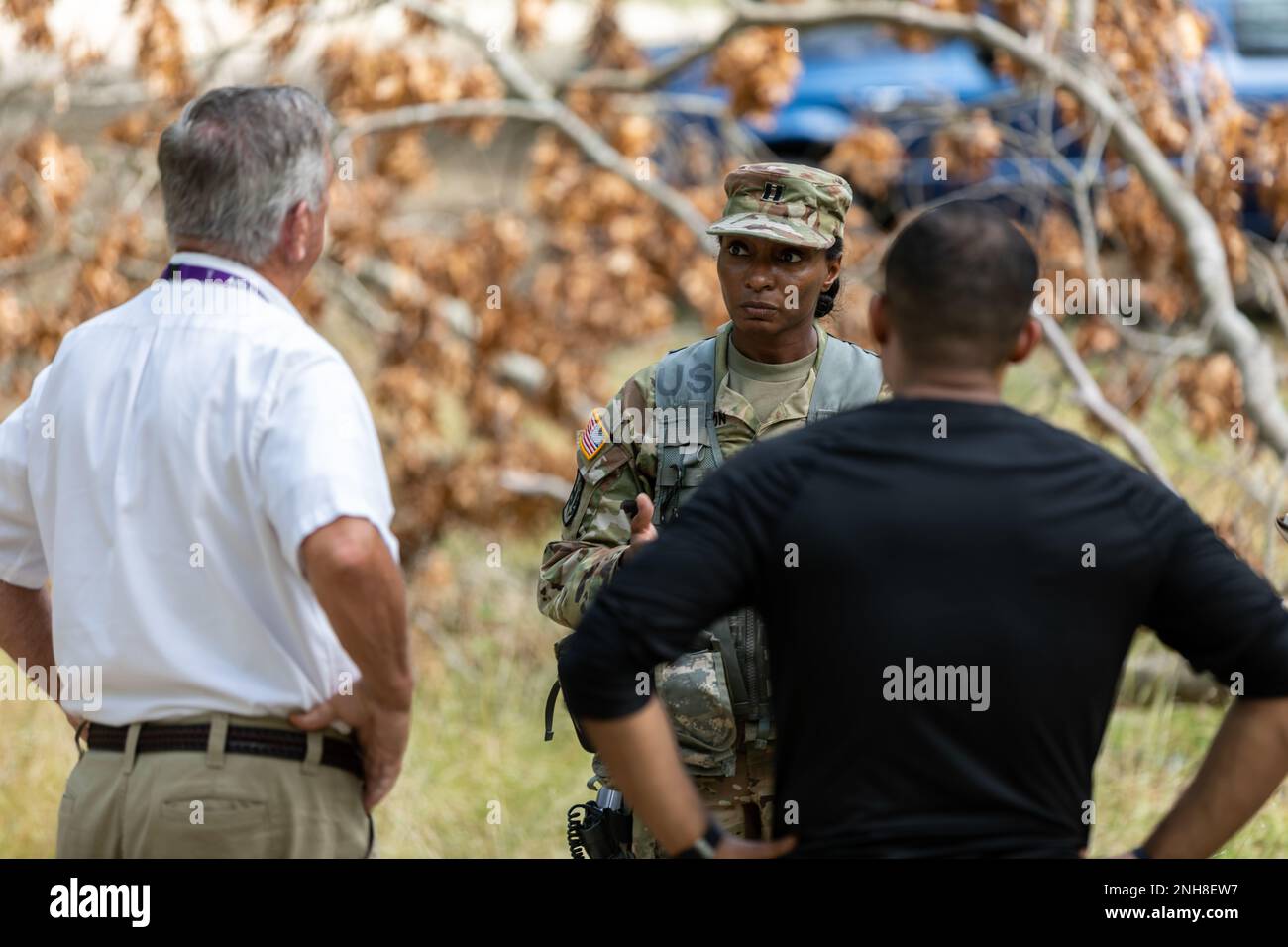 U.S. Army Cpt. Shanna McKinnon with the 450th Civil Affairs Battalion ...
