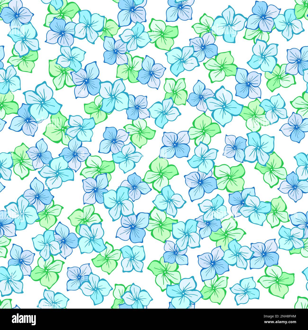 Ditsy floral seamless pattern. Vector hand drawn line art illustration ...