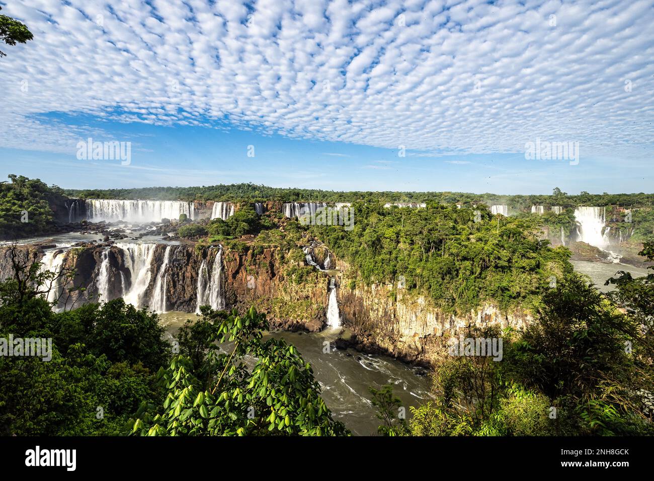 Iguazu Falls, the largest series of waterfalls of the world, located at ...