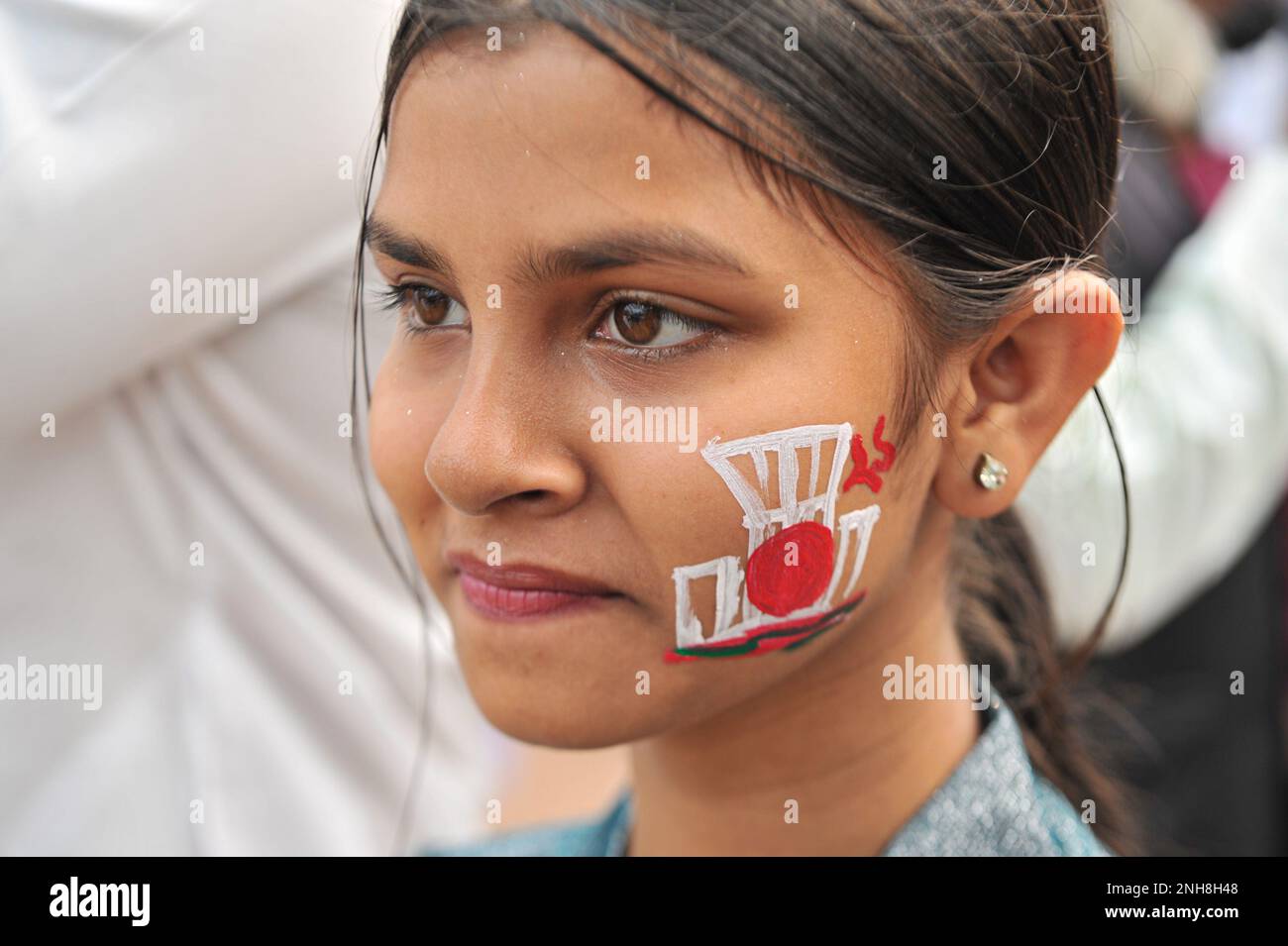 21 February 2023 in Sylhet-Bangladesh: A Girl painted Martyr Monuments ...