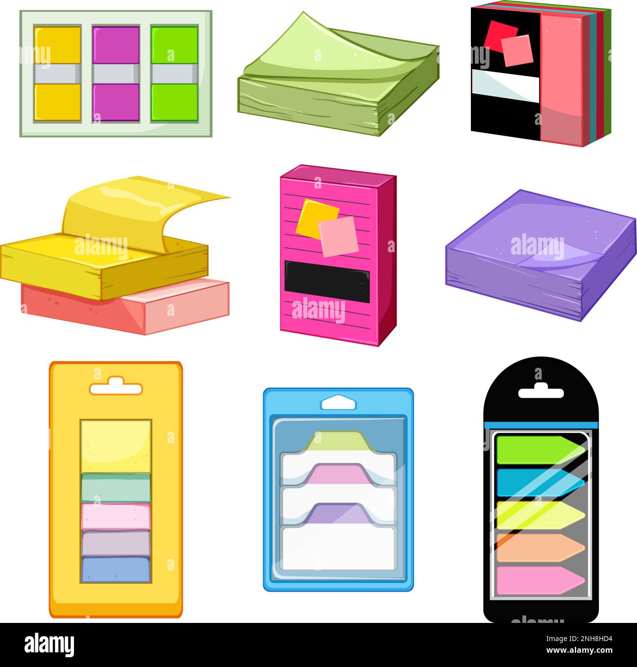 note sticker set cartoon vector illustration sign color Stock Vector ...