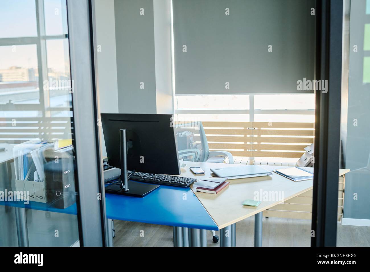 Workplace of chief executive office of business corporation with ...