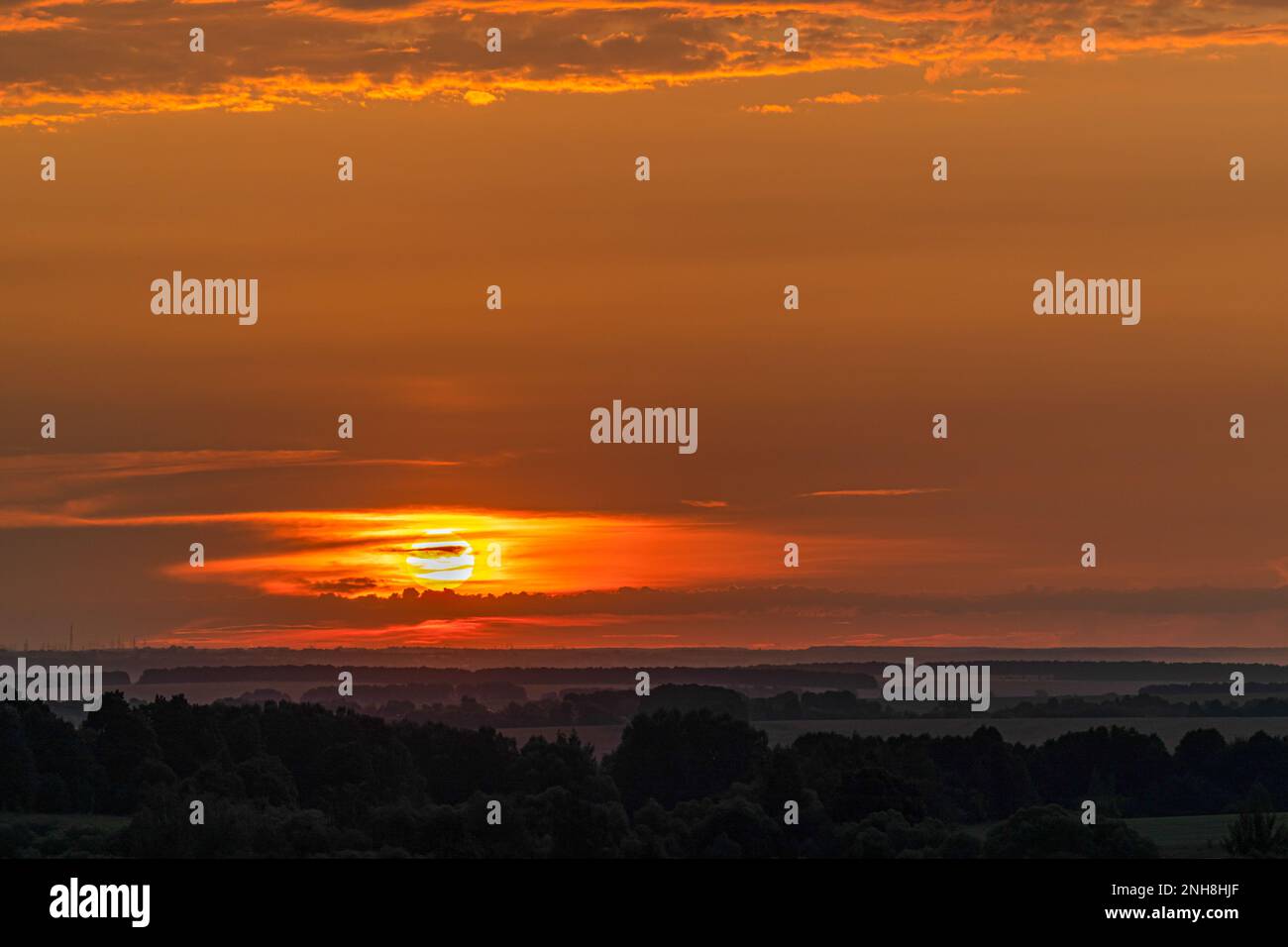 nature landscape shot during sunset in summer. sunset in summer. sun ...