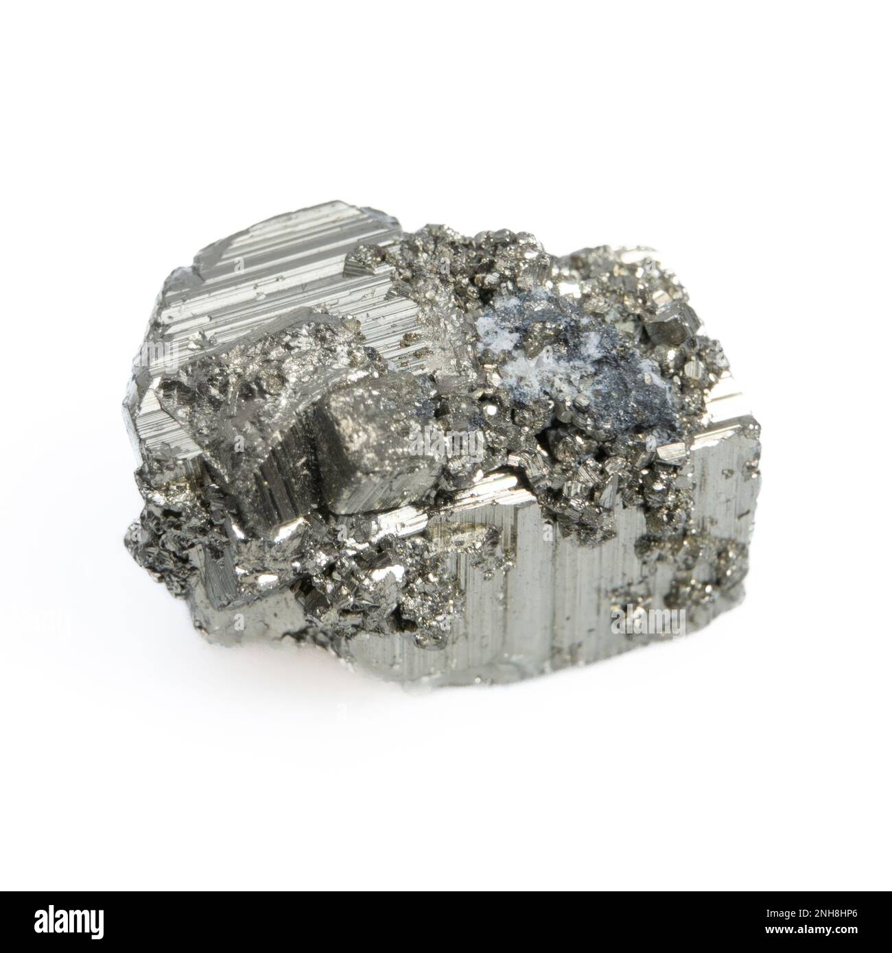 Natural gem pyrite isolated on white background Stock Photo - Alamy