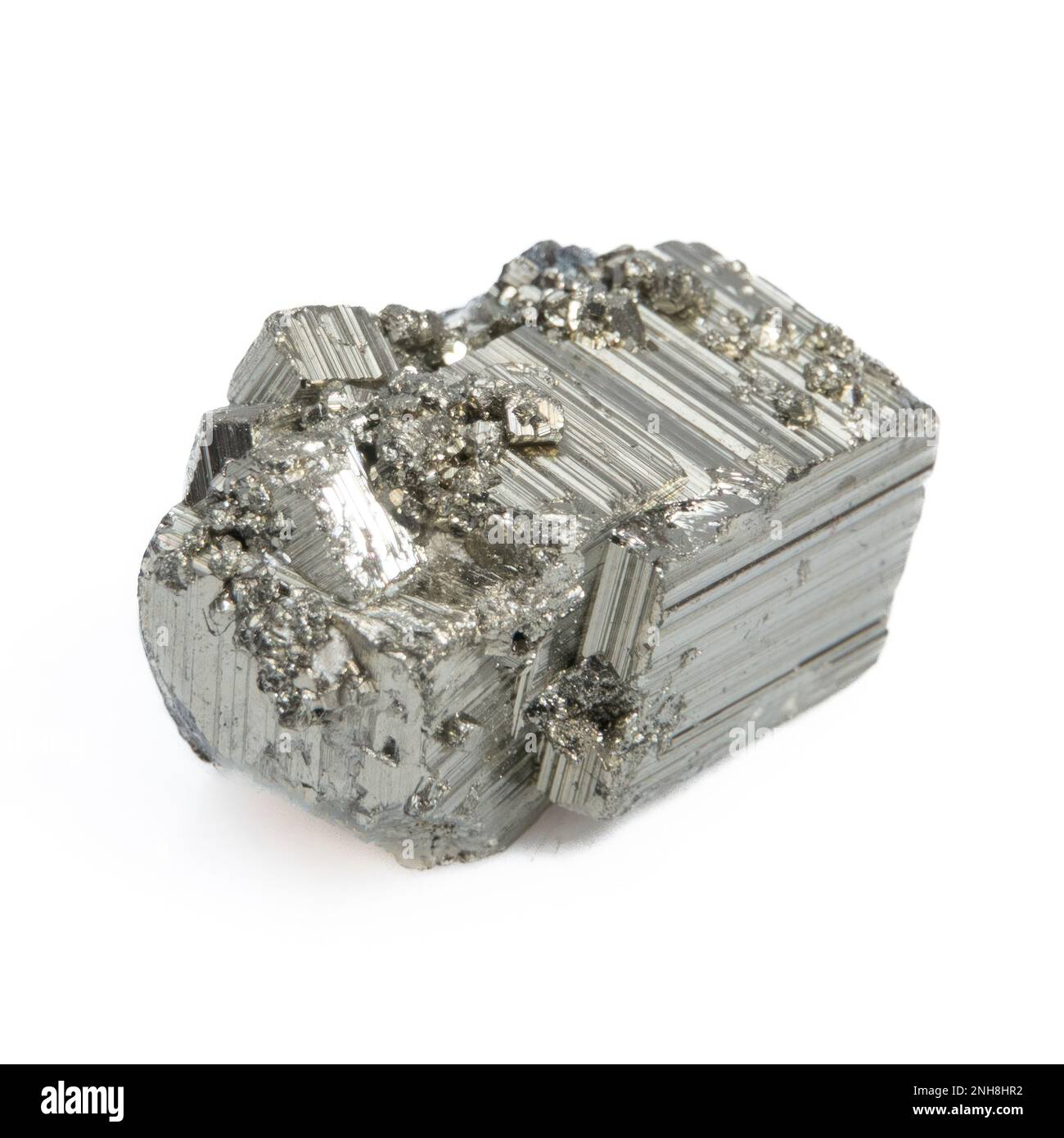 Natural gem pyrite isolated on white background Stock Photo - Alamy