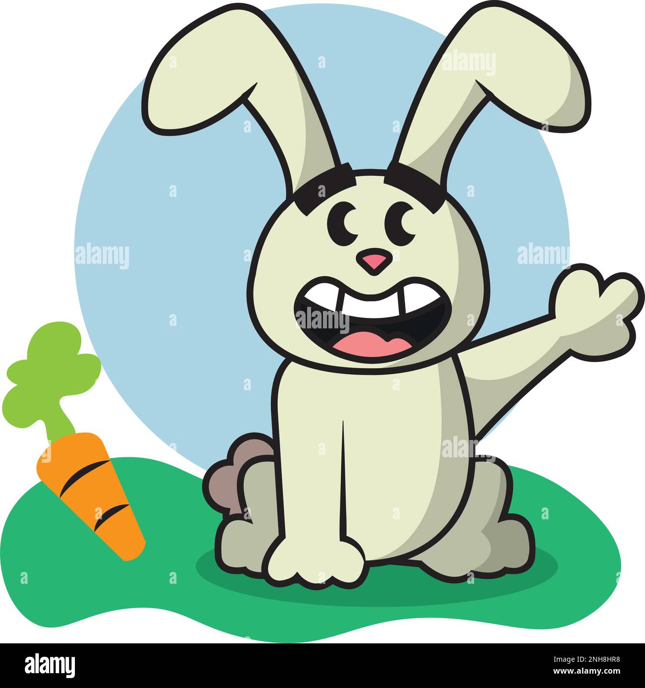 Isolated colored happy rabbit traditional cartoon character Vector ...