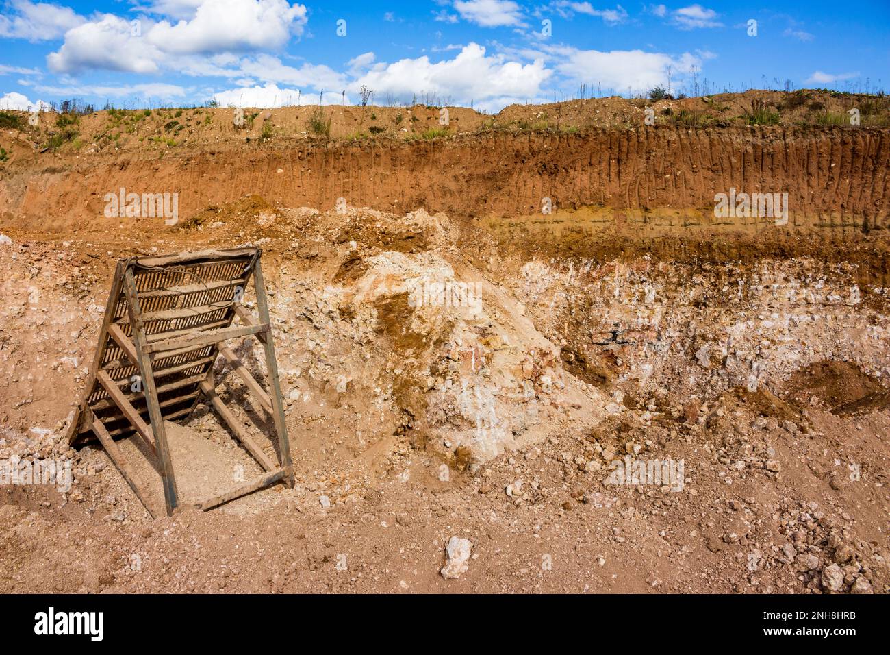 Limestone quarry and metal crushed stone seeder Stock Photo - Alamy