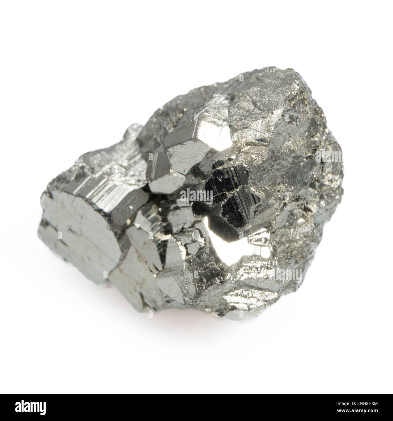 Natural gem pyrite isolated on white background Stock Photo - Alamy