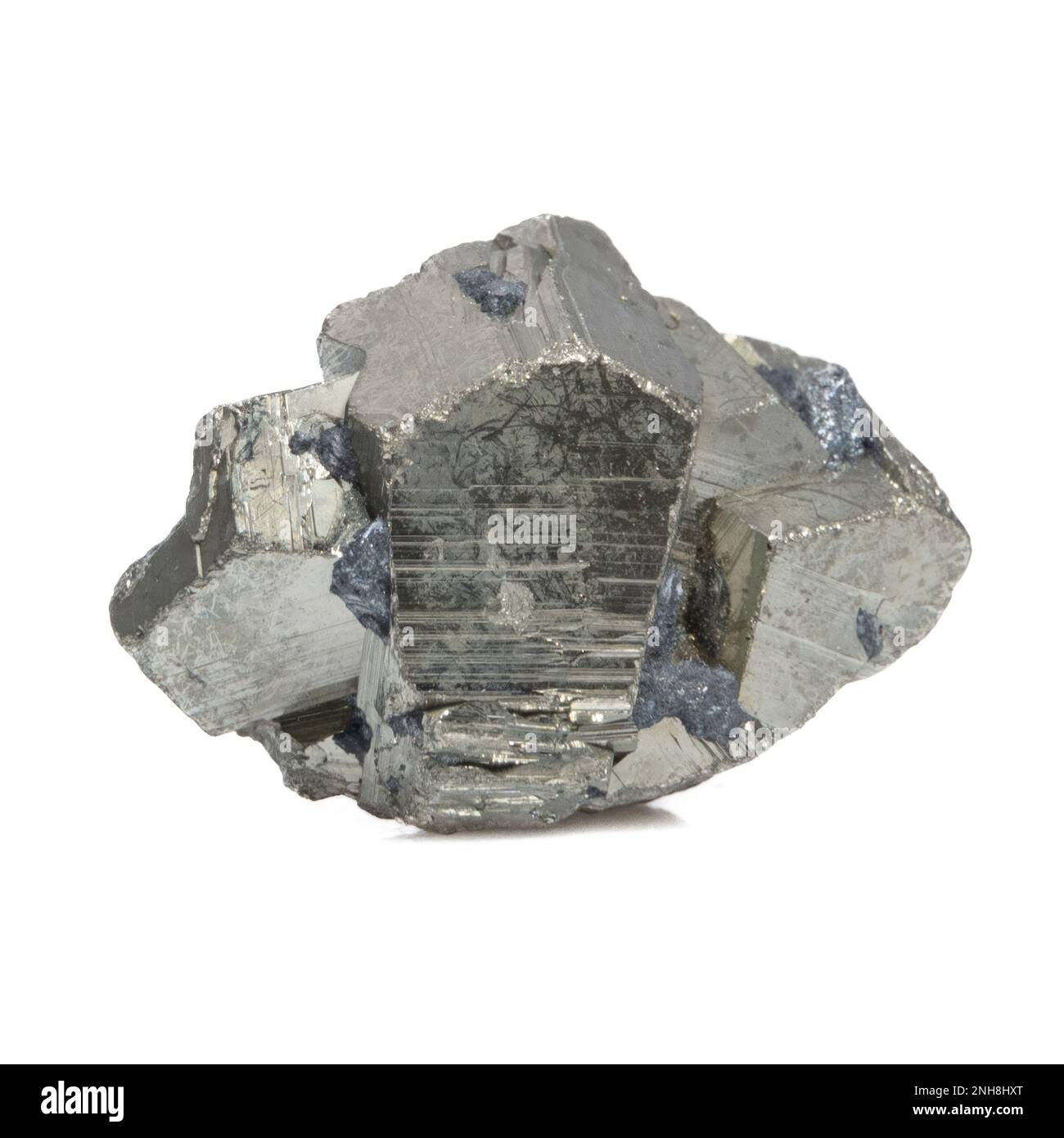 Natural gem pyrite isolated on white background Stock Photo - Alamy