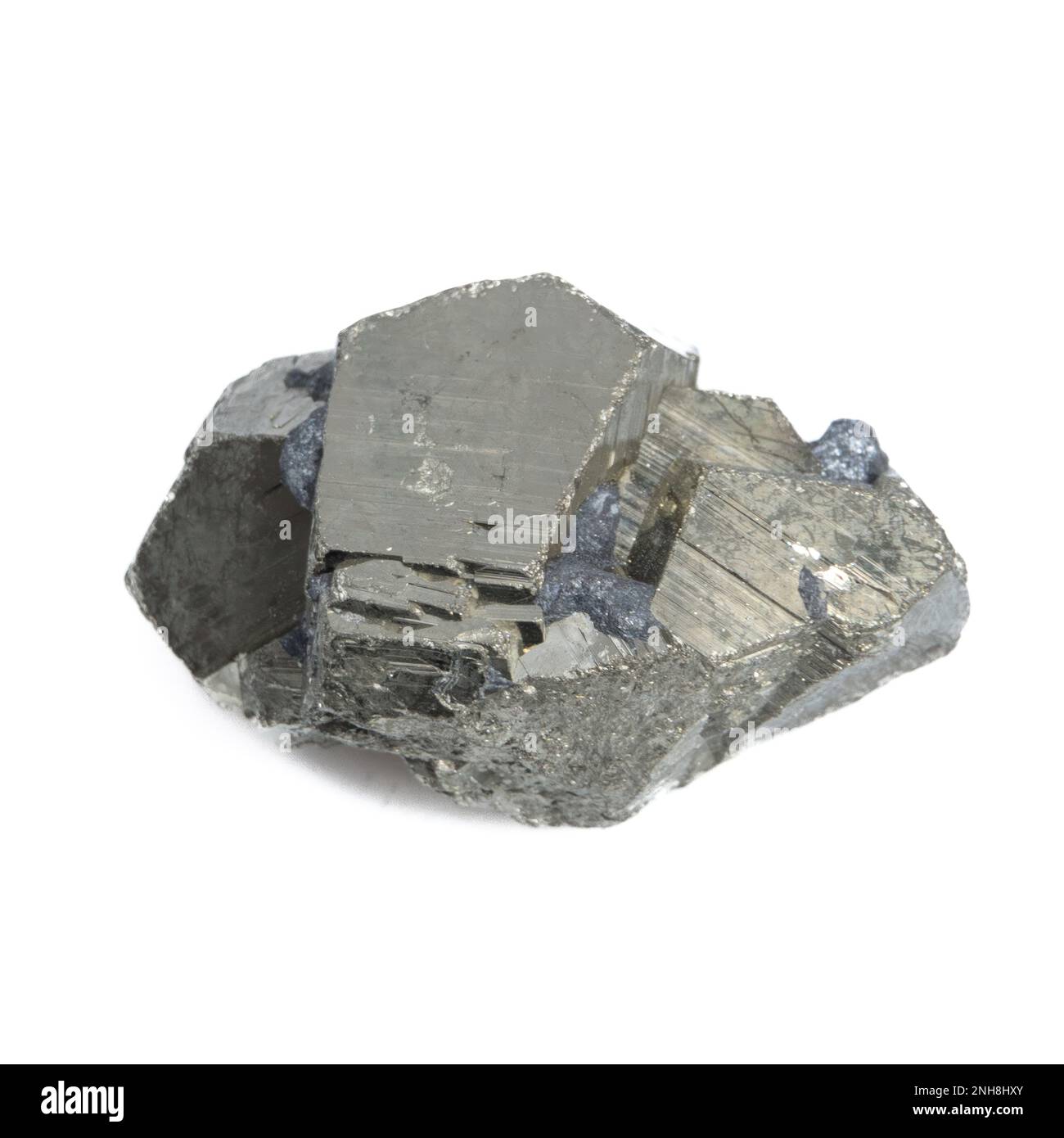 Natural gem pyrite isolated on white background Stock Photo - Alamy