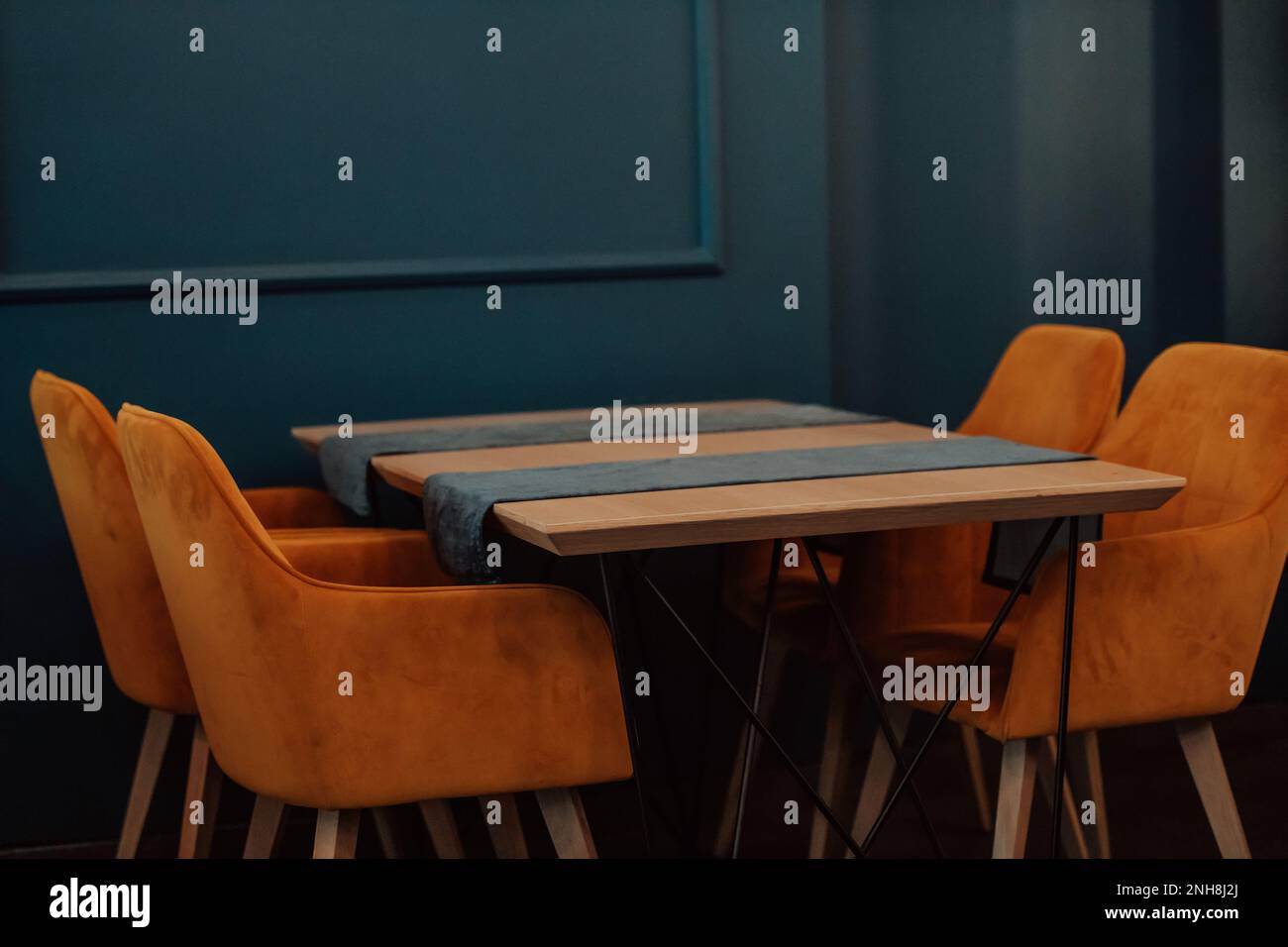 Modern cafe furniture. Modern table and chairs for the cafeteria Stock ...